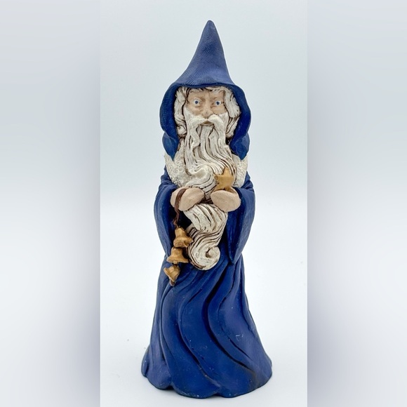Vintage | Accents | Wizard Resin Figurine Blue Cloak Fantasy Mystical ...